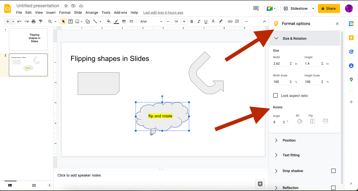 How to flip a shape in Google Slides - Technology Accent