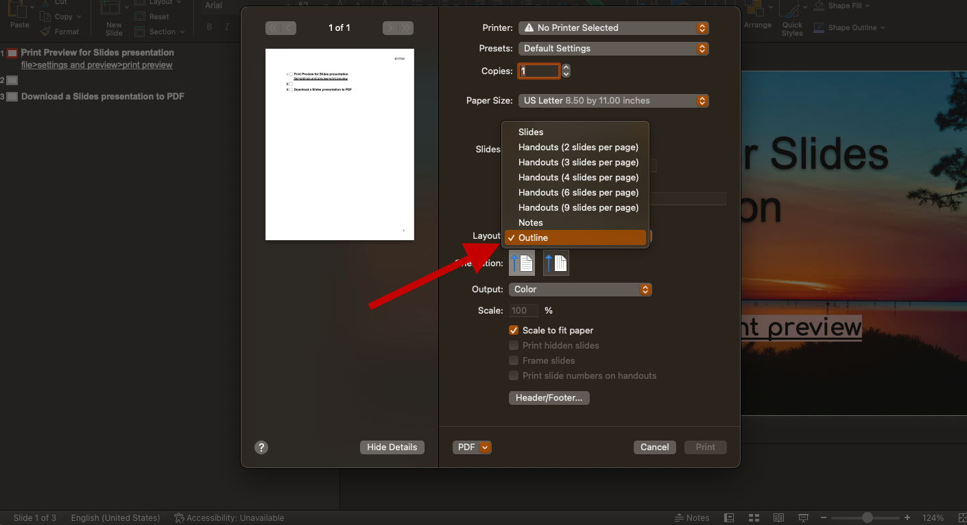 Google Slides Print Outline - Step by step - Technology Accent